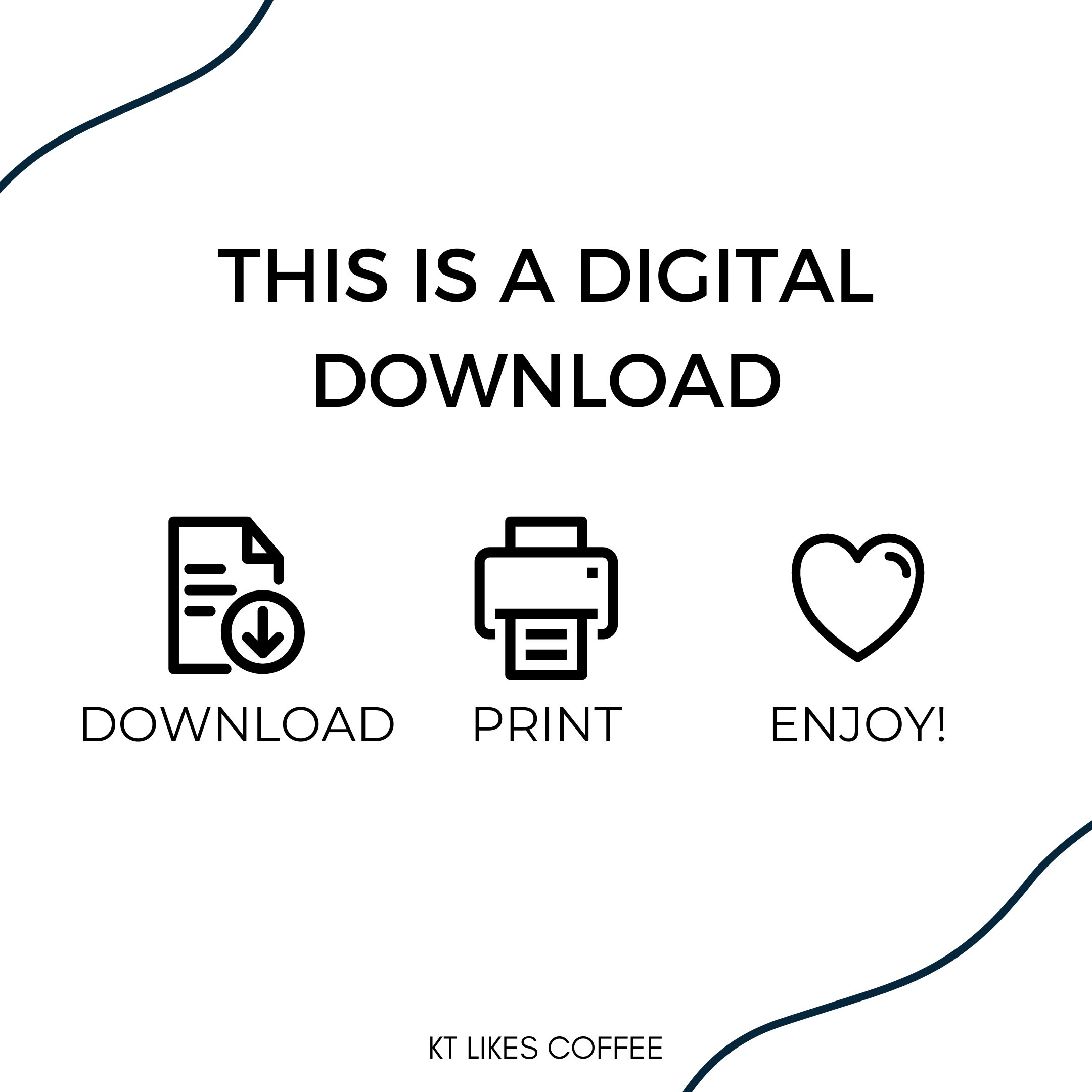 Coffee‑themed Habit Tracker Printable – Monthly & 30‑day Digital ...