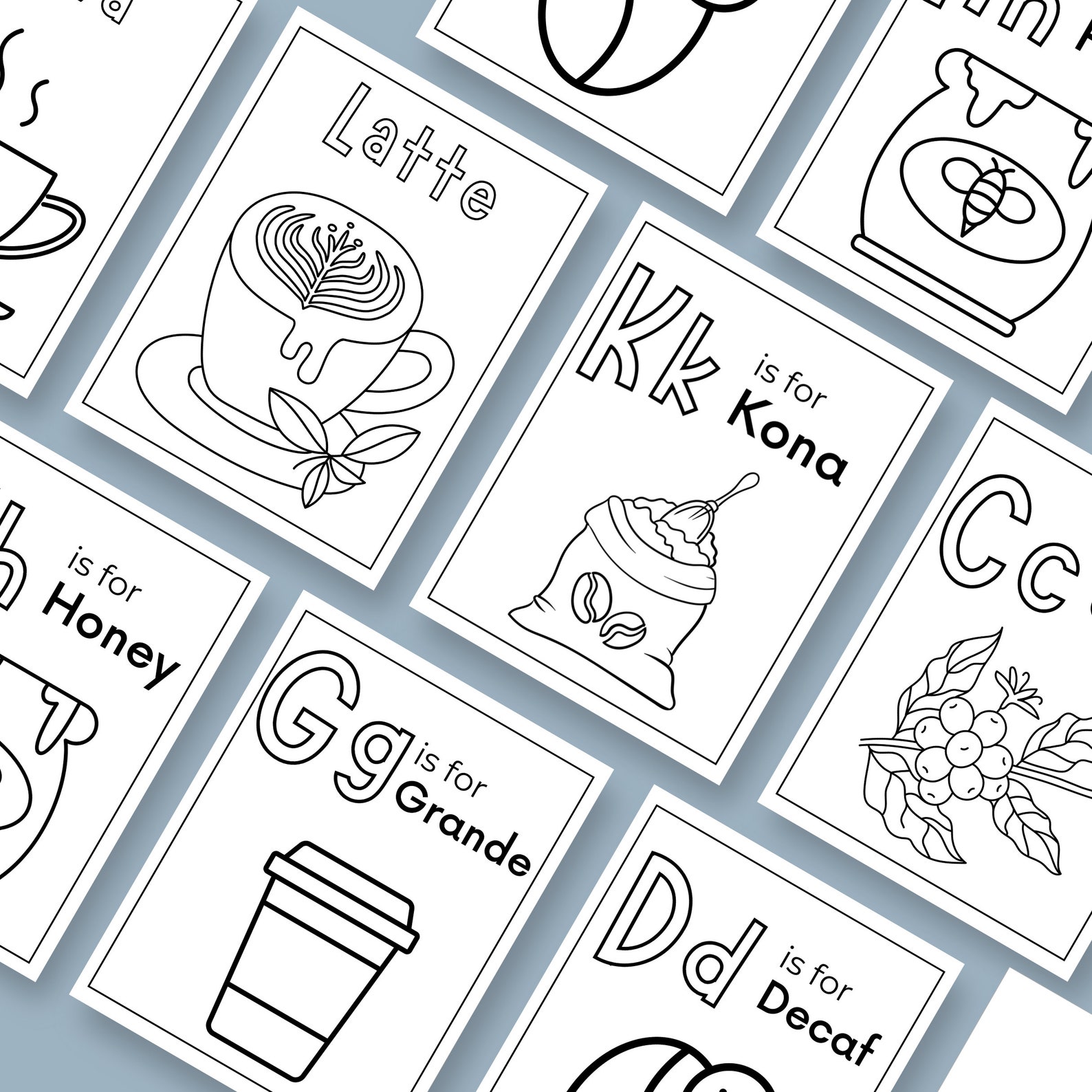 Coffee Coloring Book | Printable Coloring Book for Kids and Adults | 50 ...
