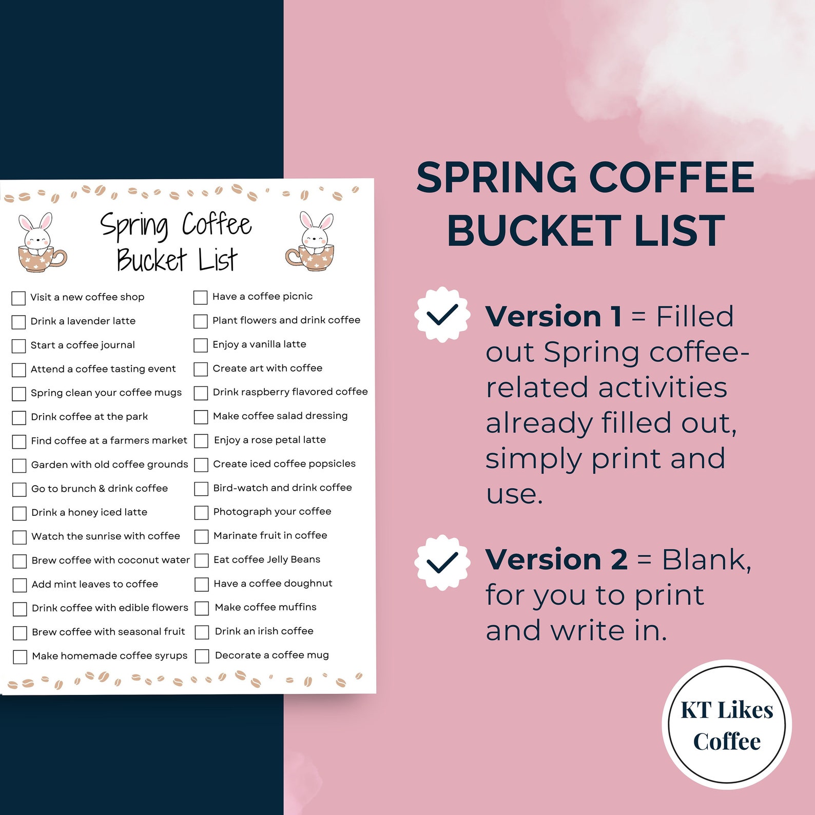 Coffee Themed Bucket List Bundle | Coffee Bucket List | Coffee Bucket ...