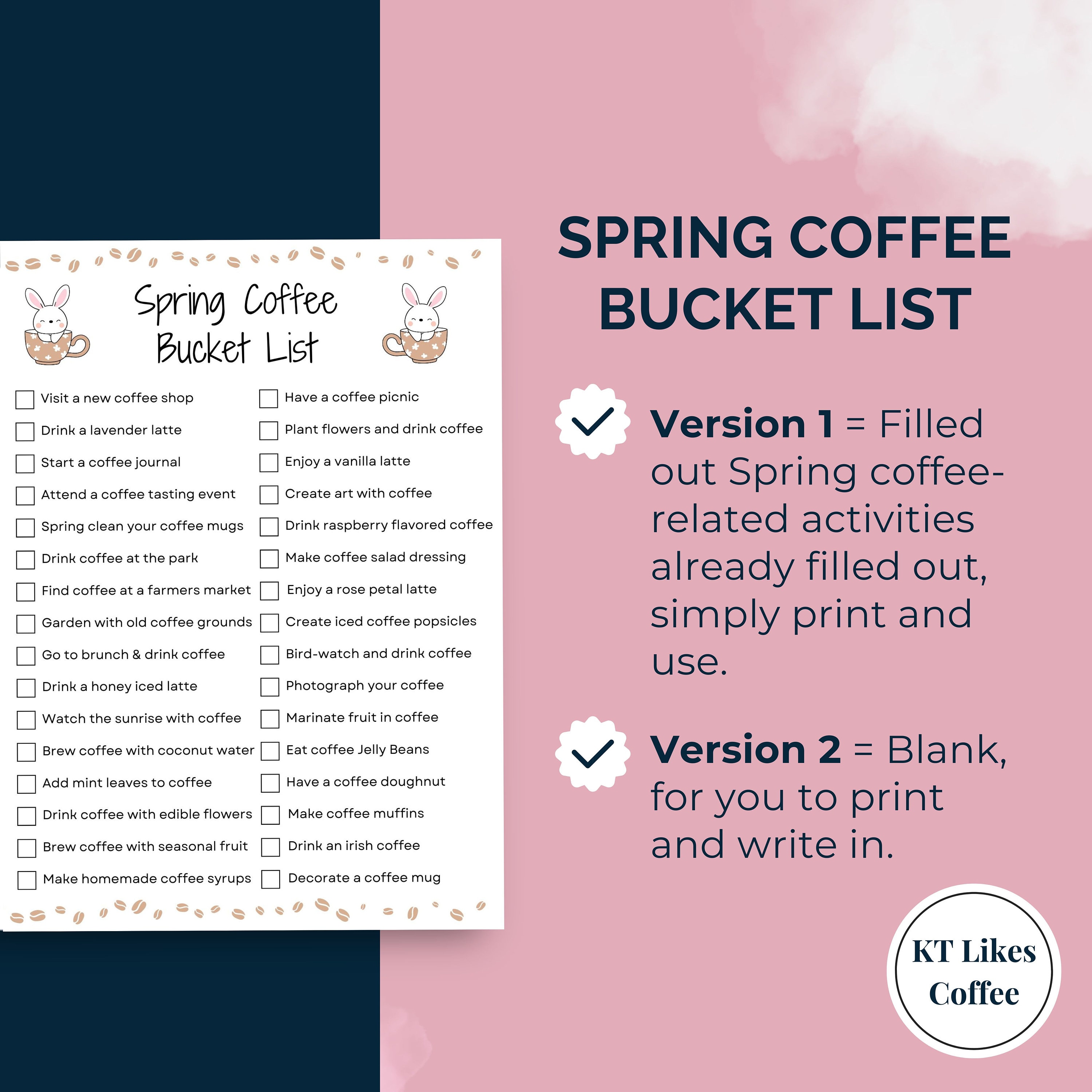 Coffee Themed Bucket List Bundle | Coffee Bucket List | Coffee Bucket ...