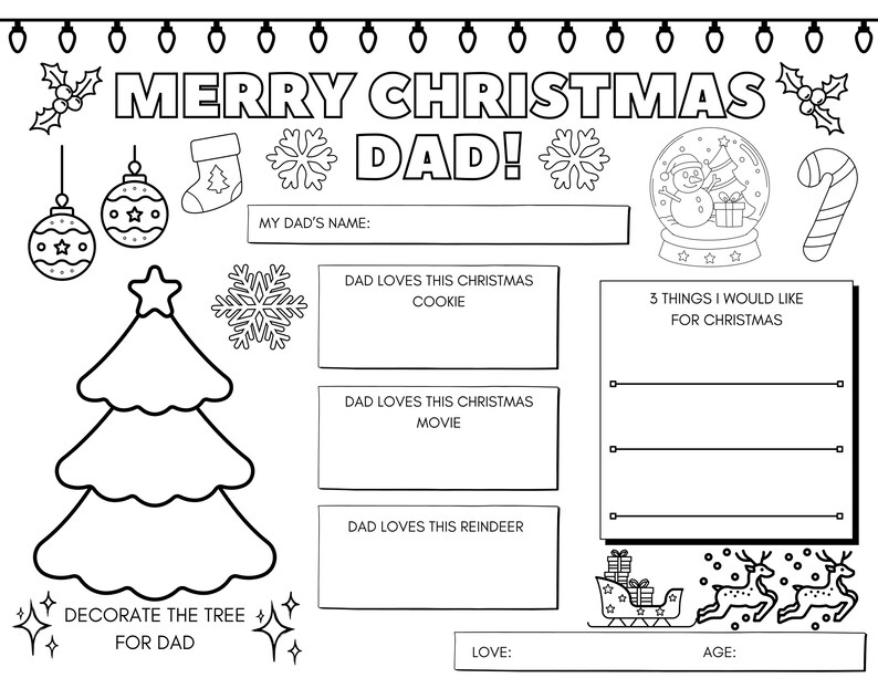 Merry Christmas Mom & Dad Coloring Pages (digital Download) - Etsy