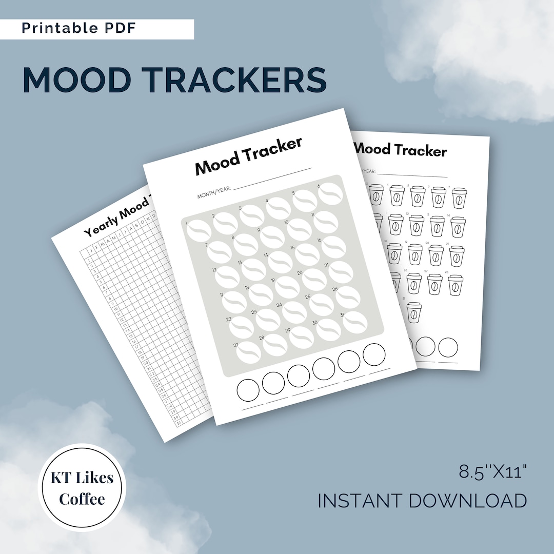 Mood Tracker | Printable Mood Tracker | Coffee-themed Mood Tracker | Monthly Mood Tracker | 30 ...