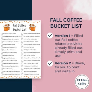 Coffee Themed Bucket List Bundle | Coffee Bucket List | Coffee Bucket ...