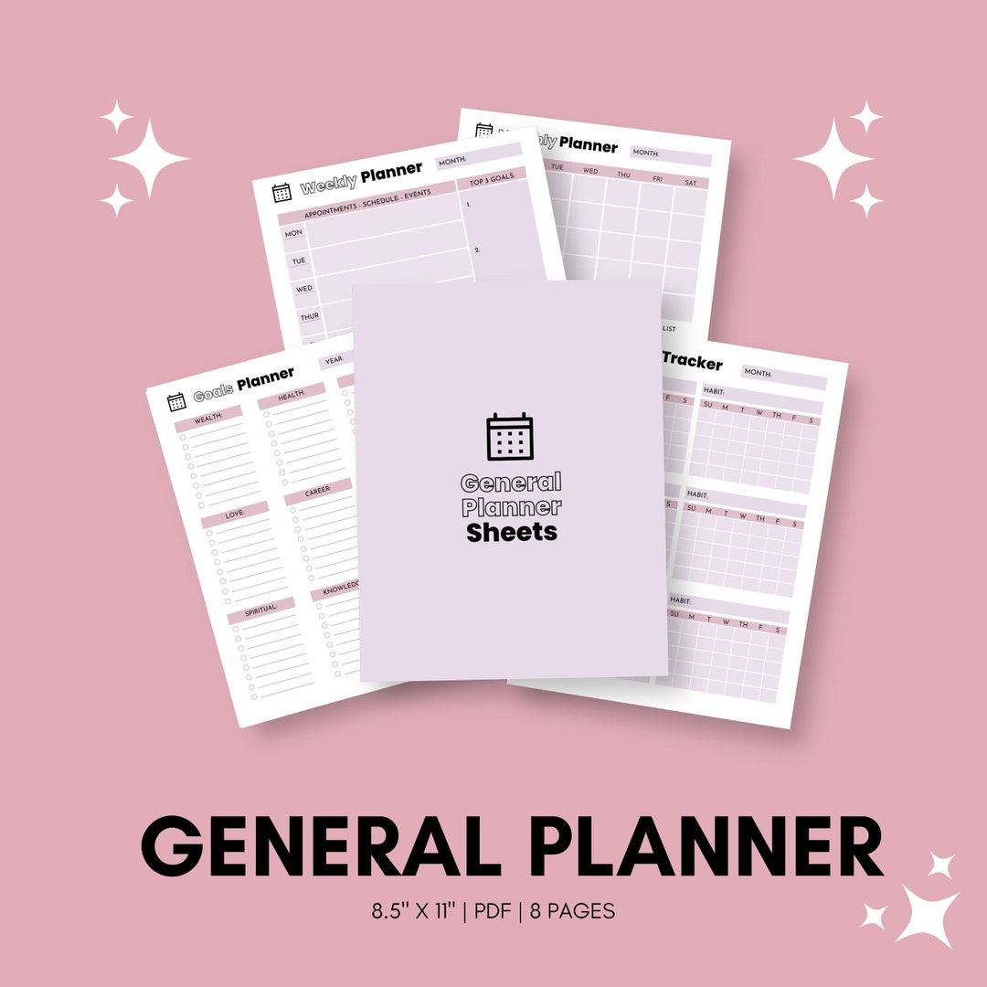 Simple General Planner: Weekly, Monthly, Yearly Templates (PDF ...