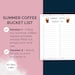 Coffee Themed Bucket List Bundle | Coffee Bucket List | Coffee Bucket ...