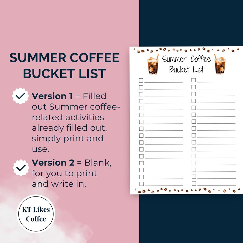 Coffee Themed Bucket List Bundle | Coffee Bucket List | Coffee Bucket ...