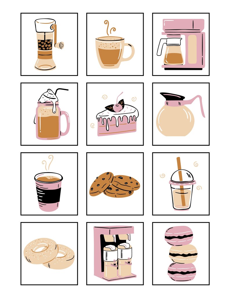 Coffee Memory & Matching Game | Instant Digital Download | Preschool ...