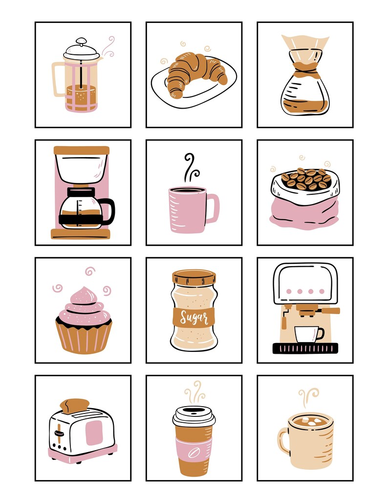 Coffee Memory & Matching Game | Instant Digital Download | Preschool ...