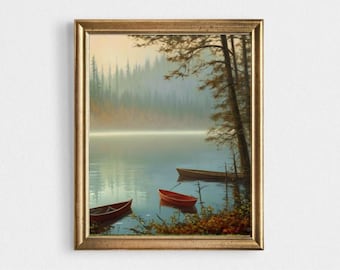 Adirondack Painting Lake Cabin Watercolor Art Lake George Print ...