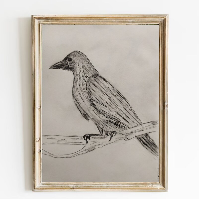 Crow Painting - Etsy