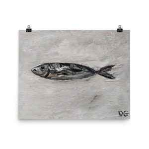 Sardine Painting Fish Print Kitchen Still Life Sardine Still Life Print ...