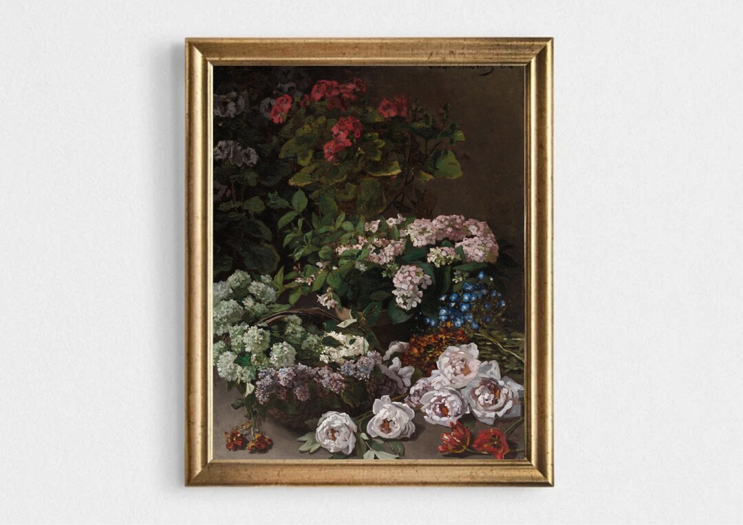 Claude Monet Spring Flowers Art Print: Vintage Floral Still Life - Etsy