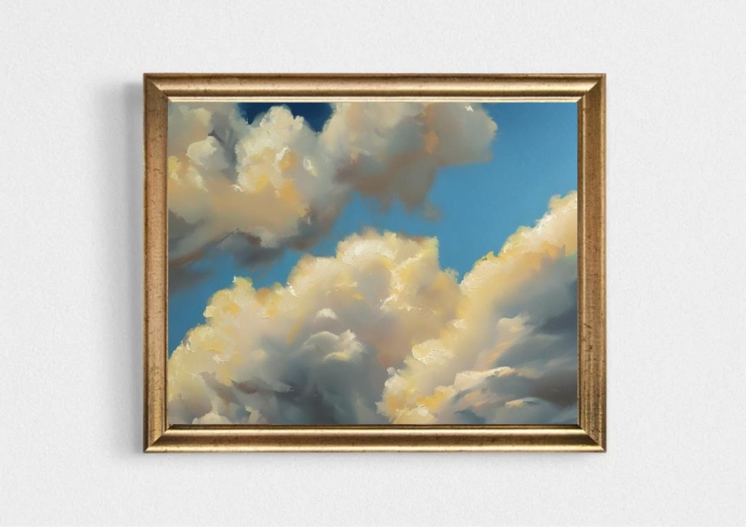 Cloud Oil Painting Art Print: Calming Sky Wall Decor - Etsy