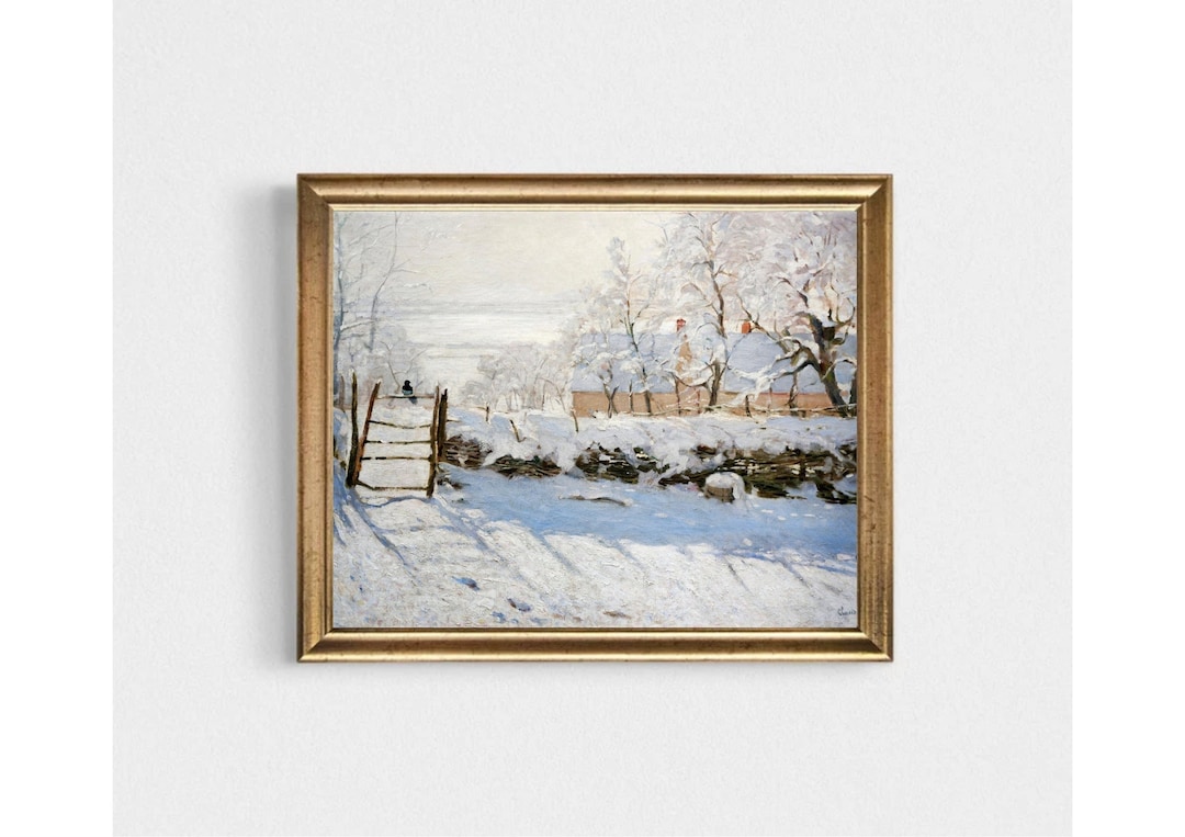 Monet 'the Magpie' Winter Landscape Print: Vintage Farmhouse Wall Art ...