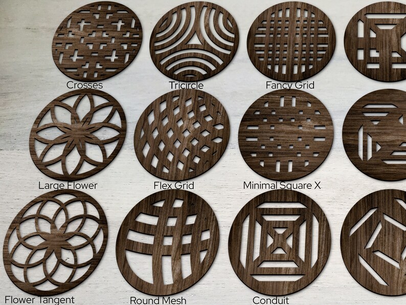 18 Modern Round Coaster Designs SVG Laser-ready Files - Etsy