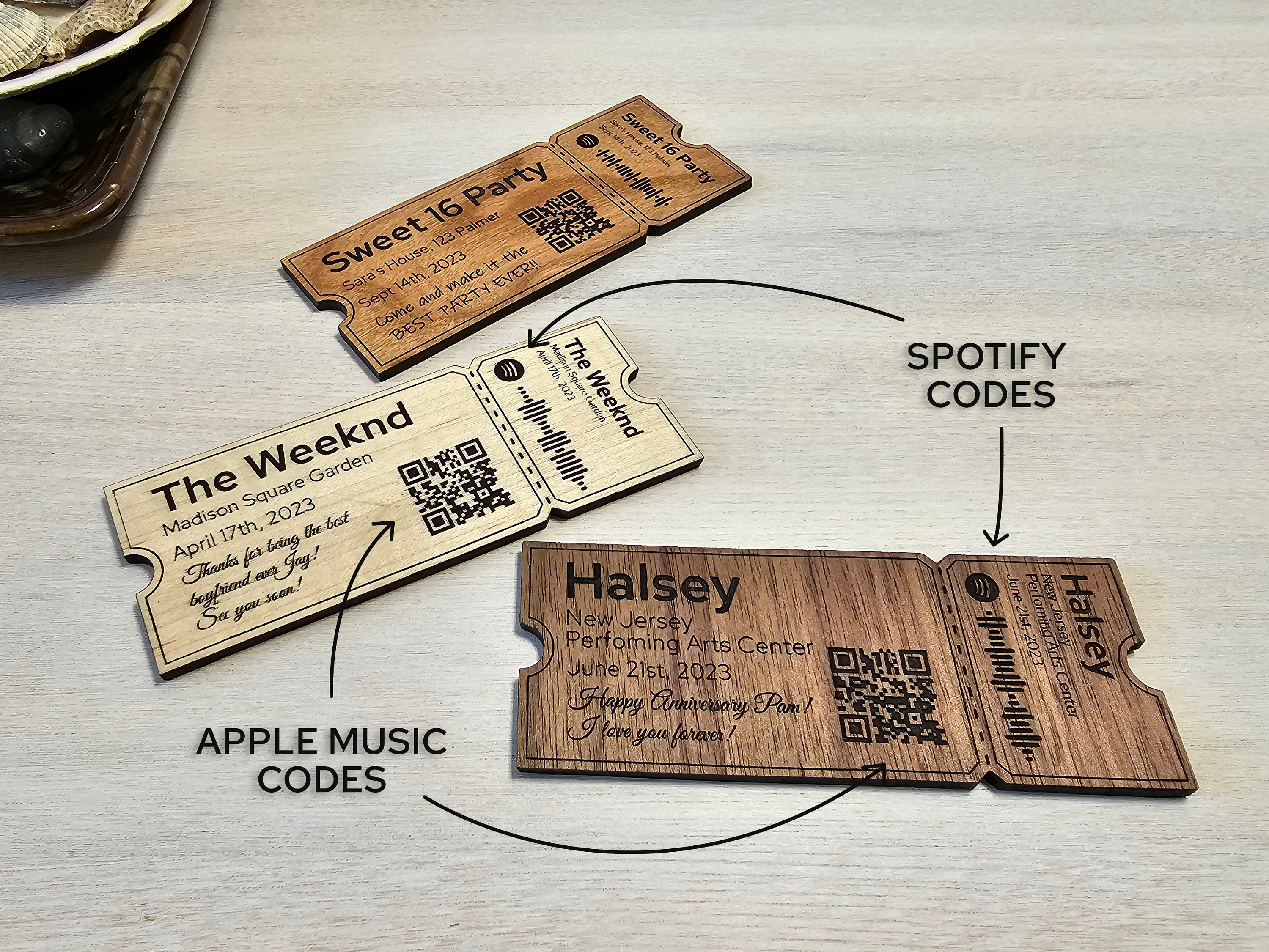 Wooden Event Concert Ticket Custom Personalized Gift Reveal - Etsy