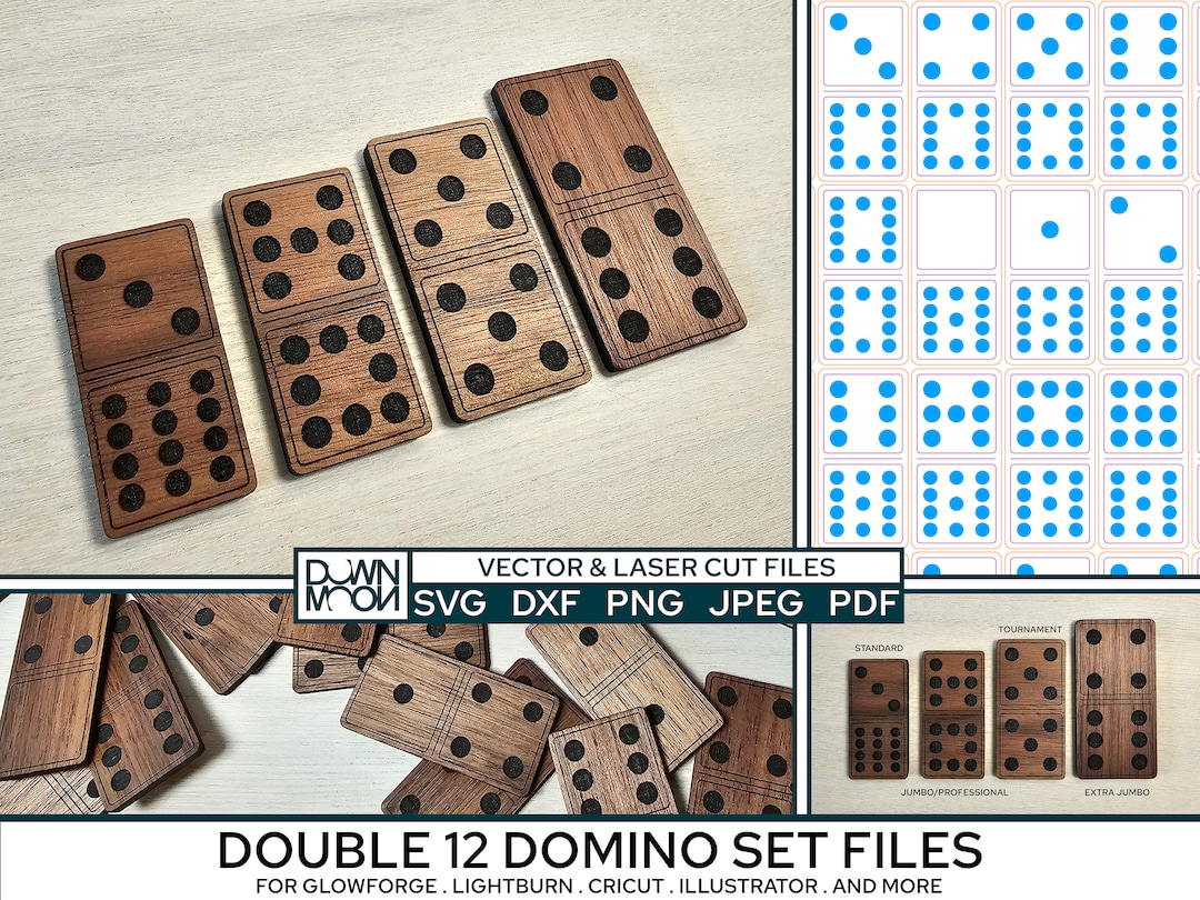 Double 12 Domino Set SVG Files in Various Sizes - Etsy