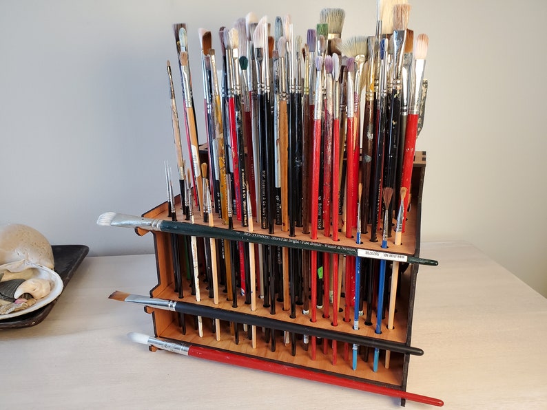 Brush Holder Rack for Paintbrushes Digital Plans and Cut - Etsy