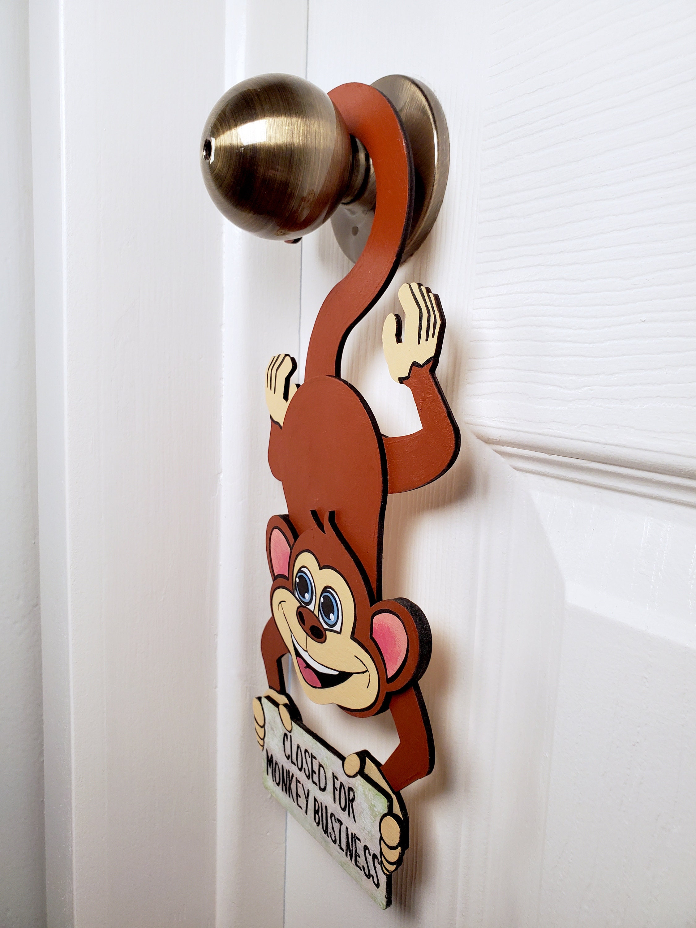 Kids Animal Door Hangers Monkey Giraffe Dinosaur SVG - Etsy