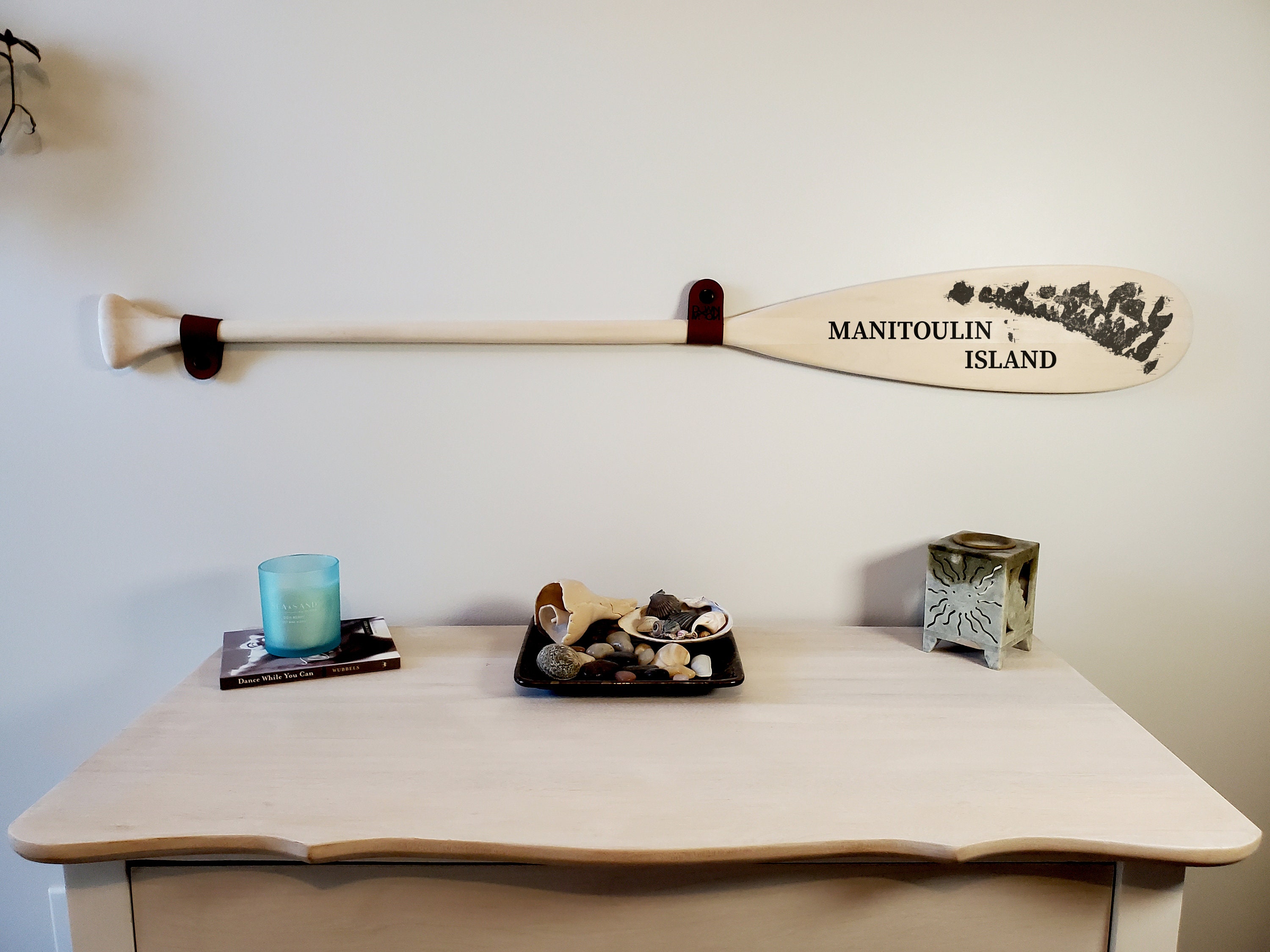 Manitoulin Island Laser Engraved Canoe Paddle With Leather - Etsy