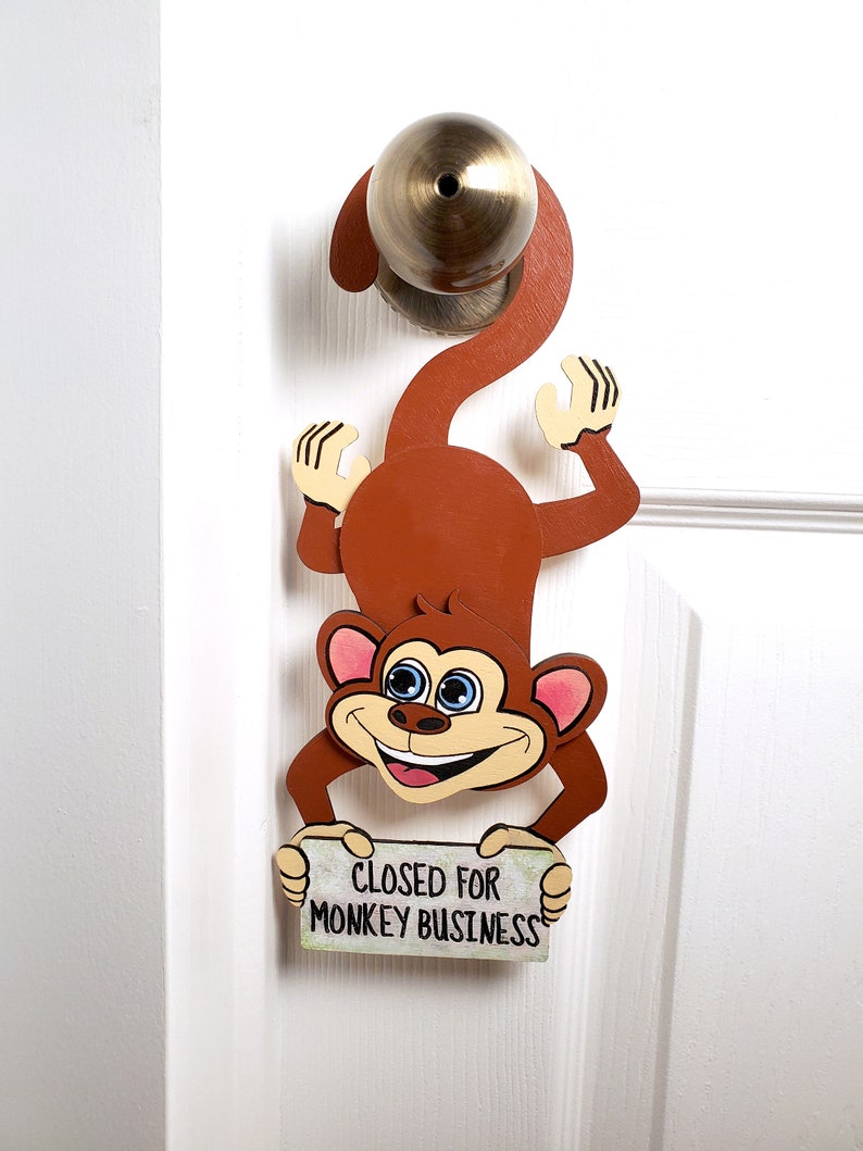 Kids Animal Door Hangers Monkey Giraffe Dinosaur SVG - Etsy