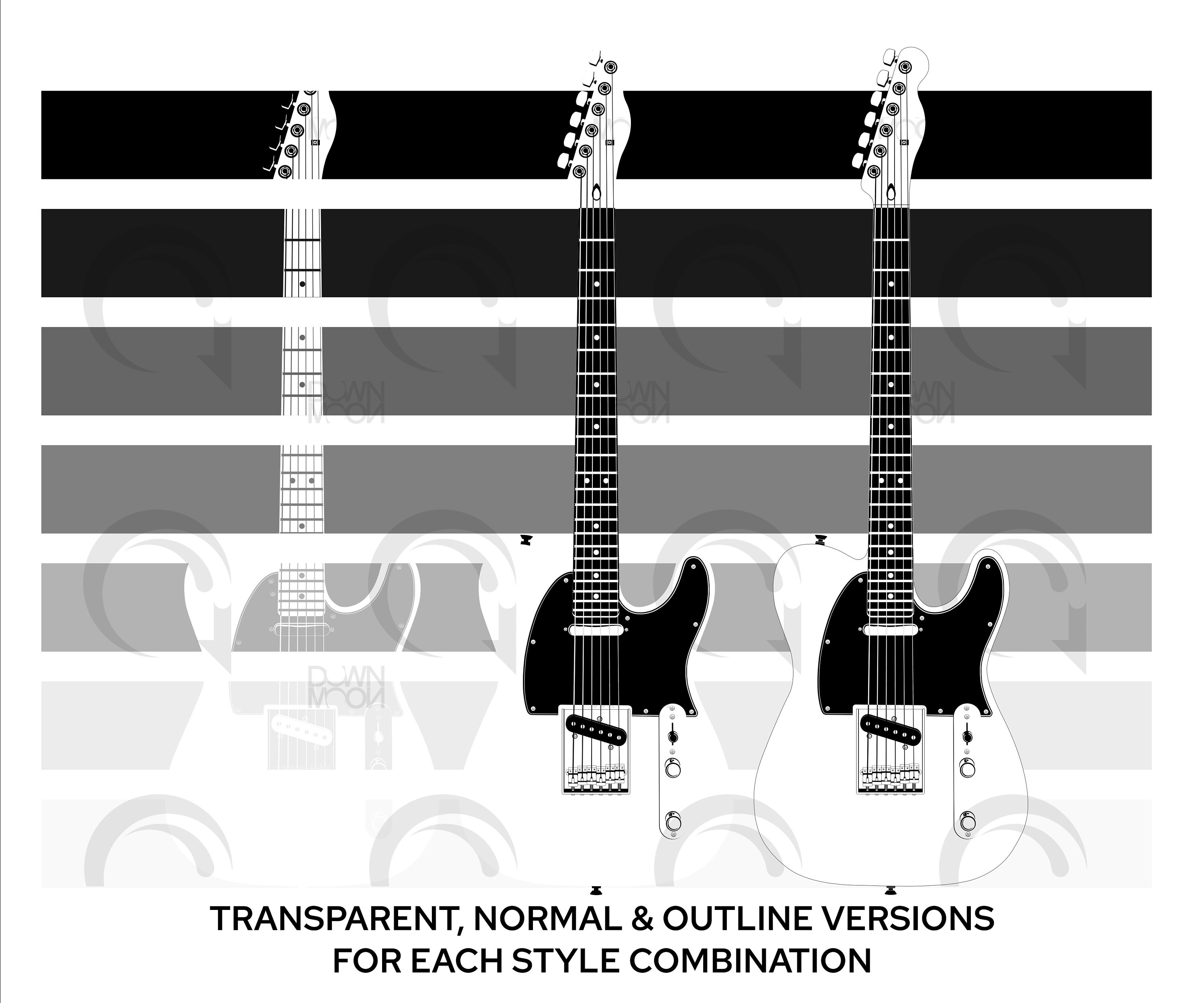 Accurate Tele-style Guitar SVG Pack Detailed Scaled Digital - Etsy
