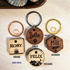 Custom Wood Pet ID Tag Personalized for Dog or Cat Collars - Etsy