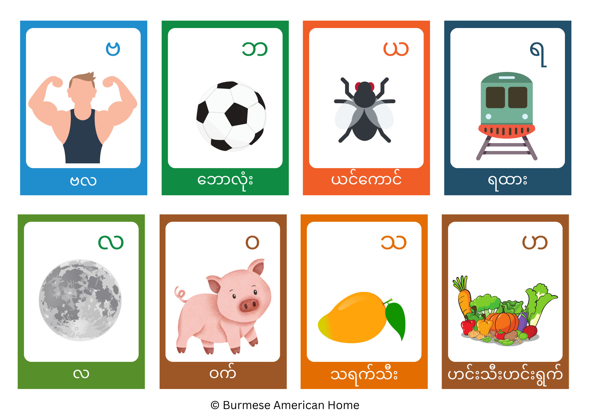 Burmese Alphabet Flashcard electronic Download Ready to - Etsy