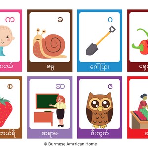 Printable Flashcards| Burmese Alphabet Flashcard| Electronic Printable ...