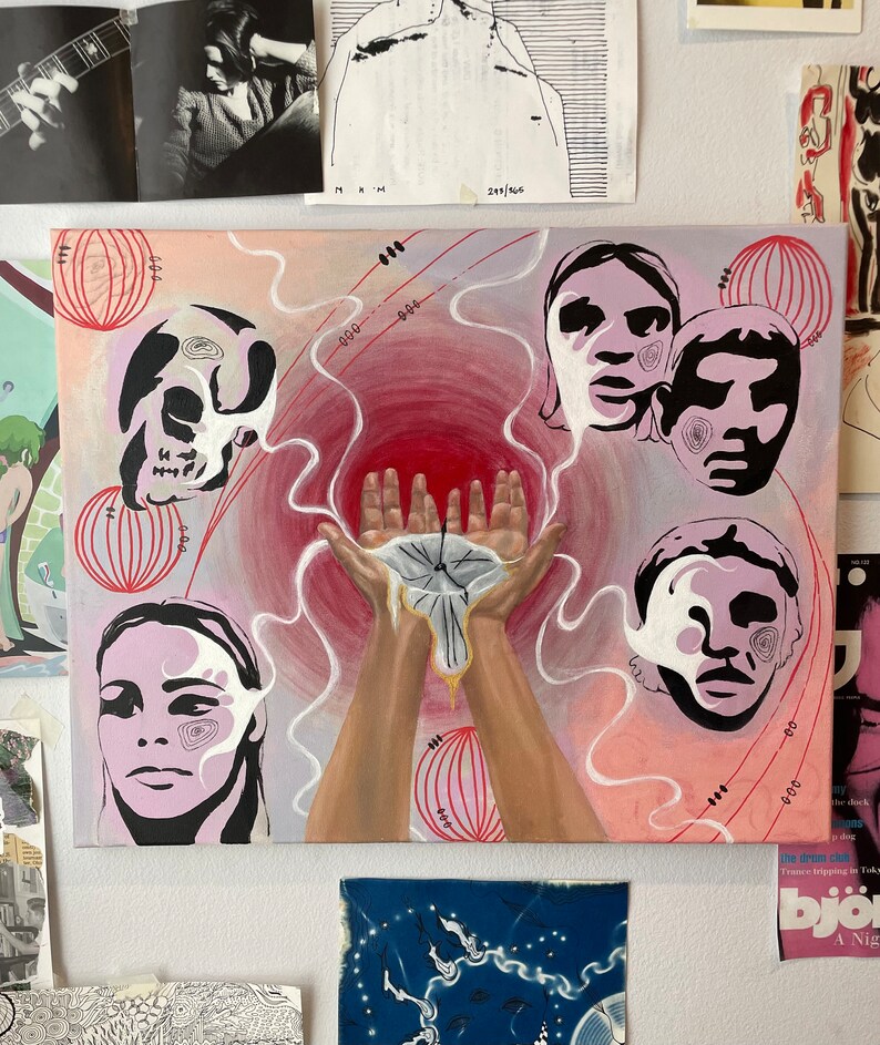 Surrealism Melting Clock Painting - Etsy