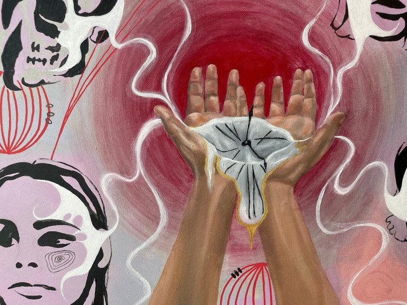 Surrealism Melting Clock Painting - Etsy