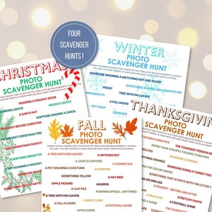 Printable Scavenger Hunt Pack, Fall Scavenger Hunt, Fun Scavenger ...