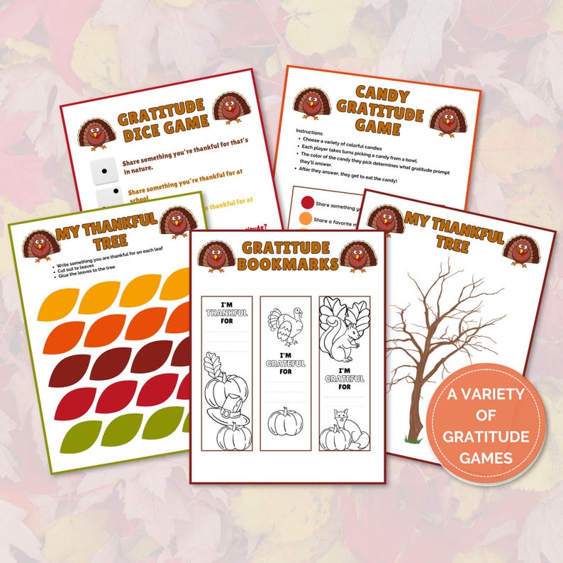 Kids Thanksgiving Gratitude Games, Kids Thanksgiving Activity ...