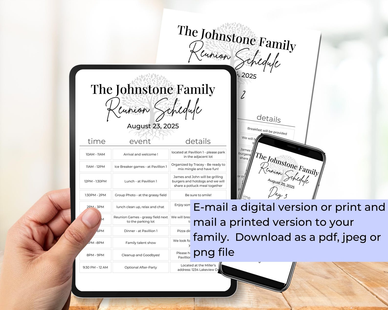 Editable Family Reunion Itinerary Template, Family Reunion Agenda, Custom Reunion Itinerary ...