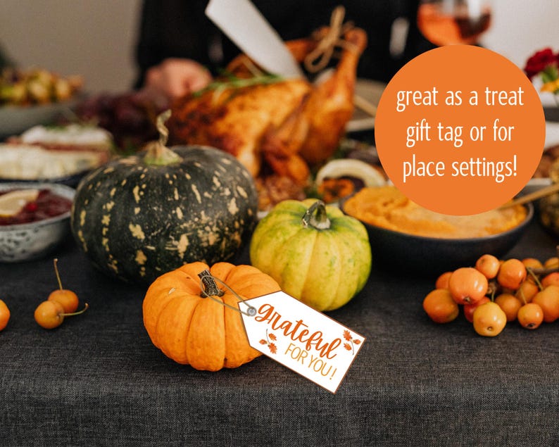 Thanksgiving Gift Tags, Thanksgiving Printable Tag, Thanksgiving Treat ...