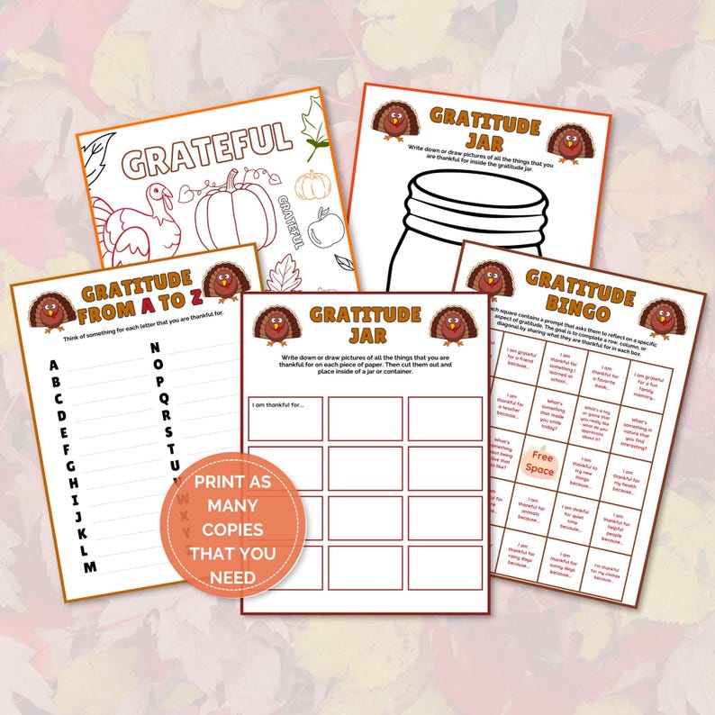 Kids Thanksgiving Gratitude Games, Kids Thanksgiving Activity ...
