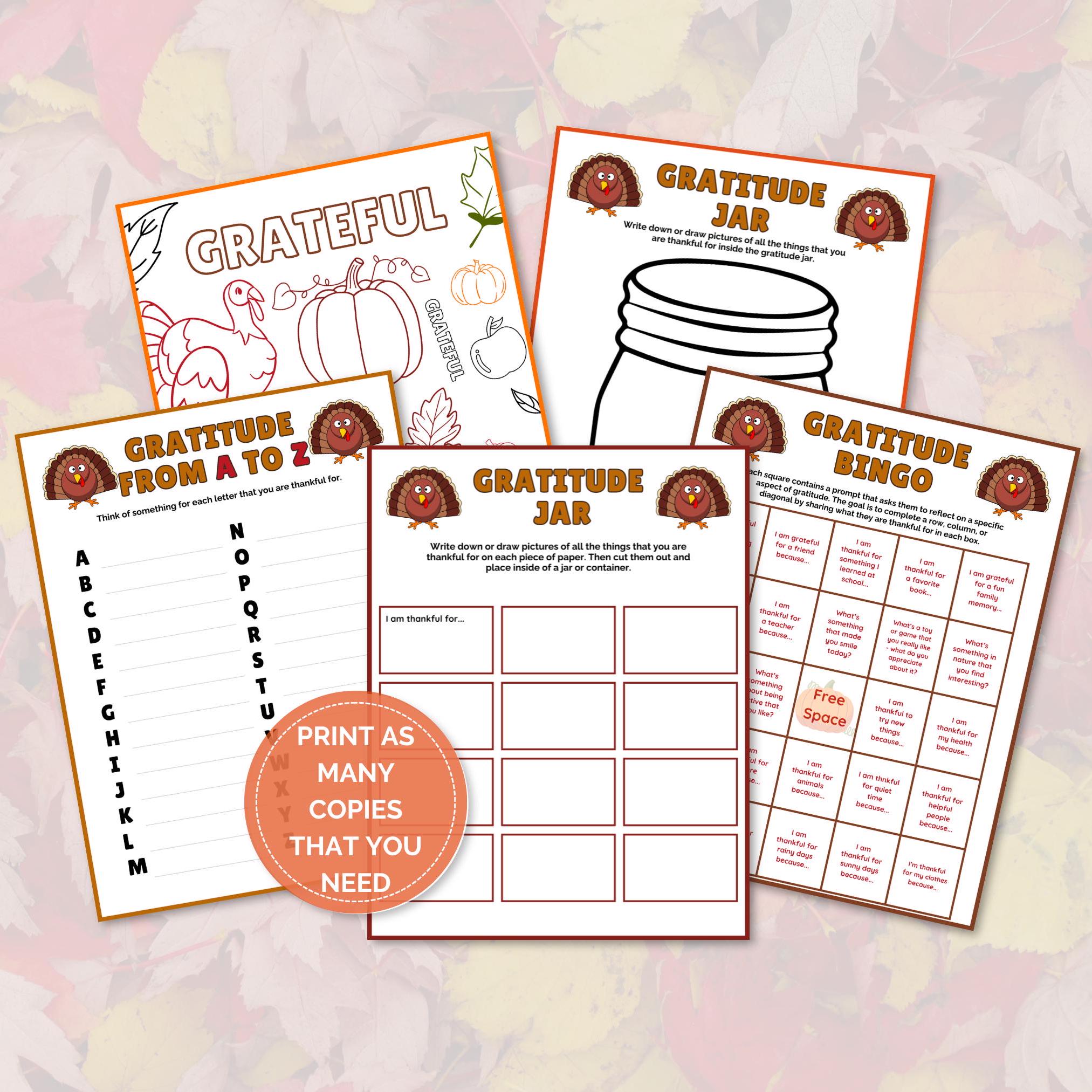 Kids Thanksgiving Gratitude Games, Kids Thanksgiving Activity ...