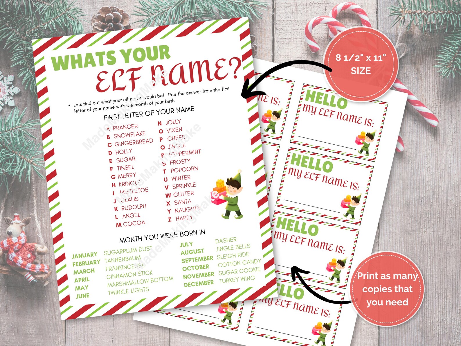 Whats Your Elf Name, Christmas Elf Name, Christmas Party Games, Holiday ...