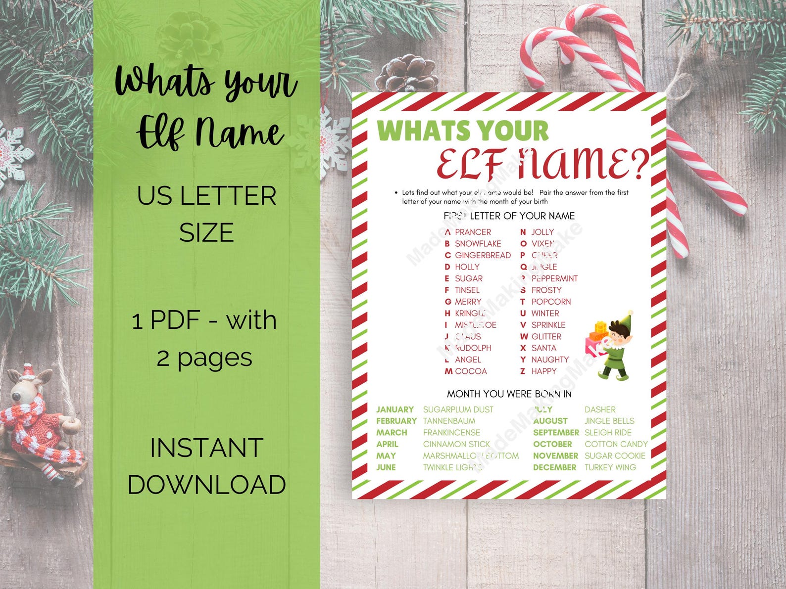Whats Your Elf Name, Christmas Elf Name, Christmas Party Games, Holiday ...