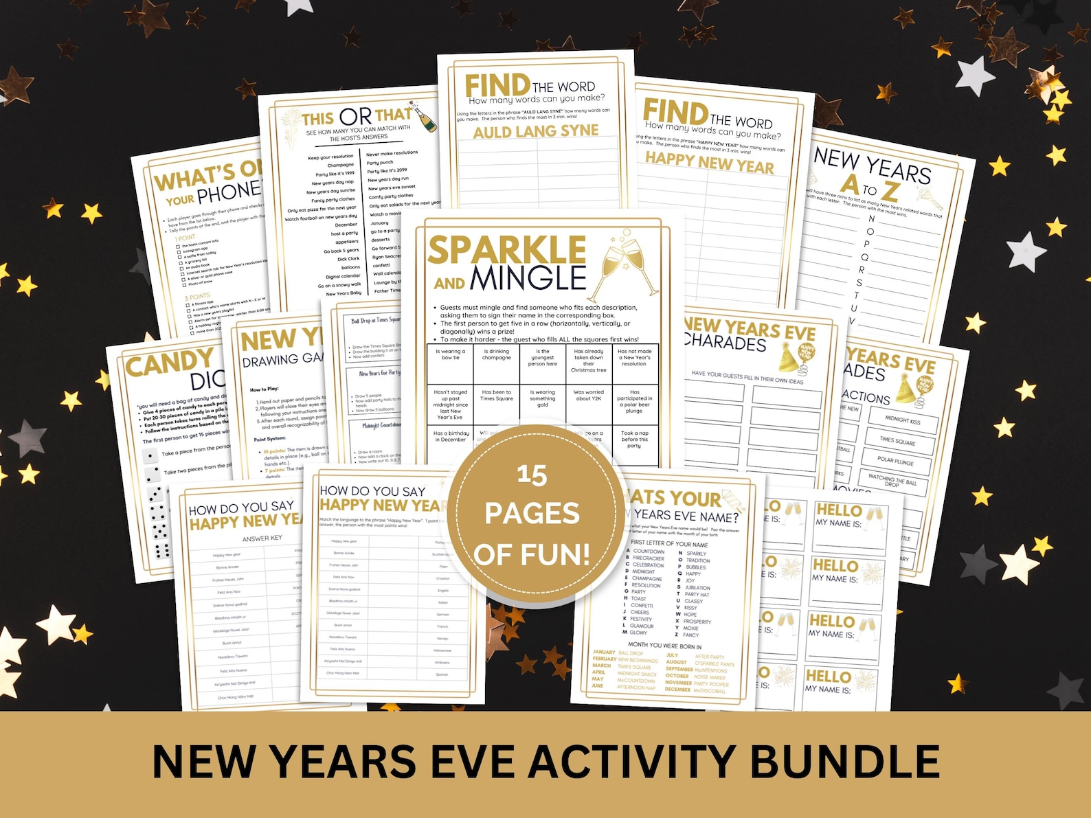 New Years Eve Games, New Years Eve Party, New Years Printable, New ...