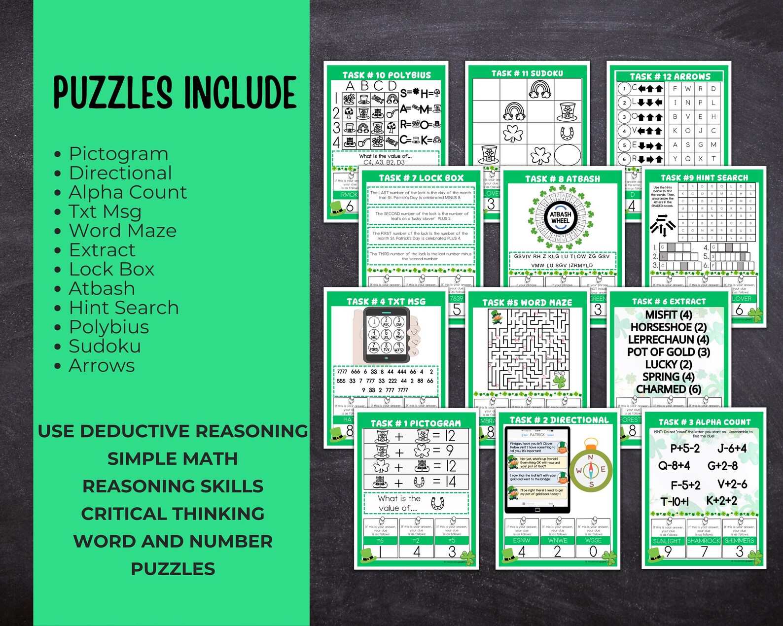 St Patrick's Day Escape Room for Kids, Printable Escape Room for Kids ...