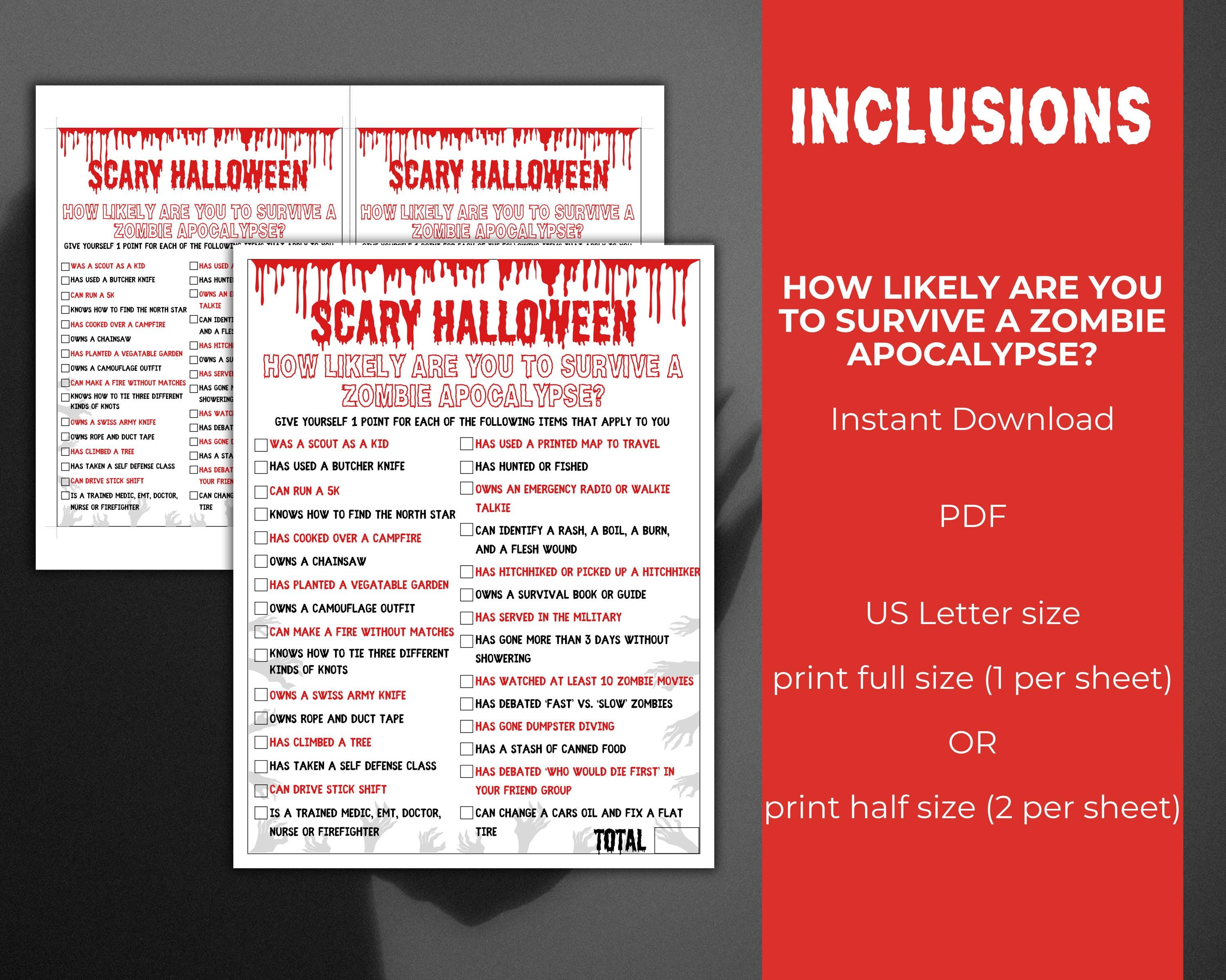 Scary Halloween Who Will Survive a Zombie Apocalypse, Zombie Apocalypse ...