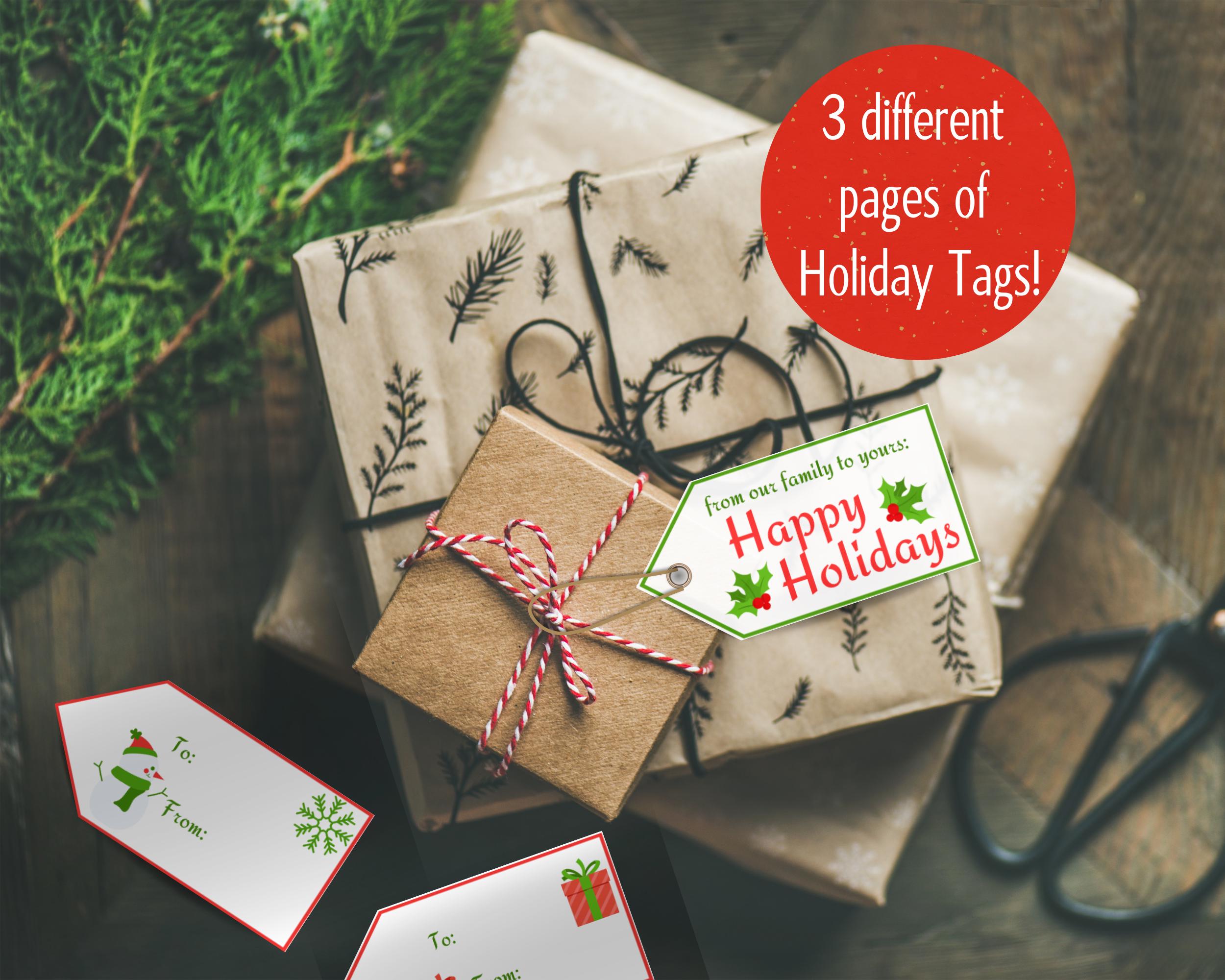 Christmas Gift Tag Bundle, Holiday Gift Tags, Christmas Printable Gift ...