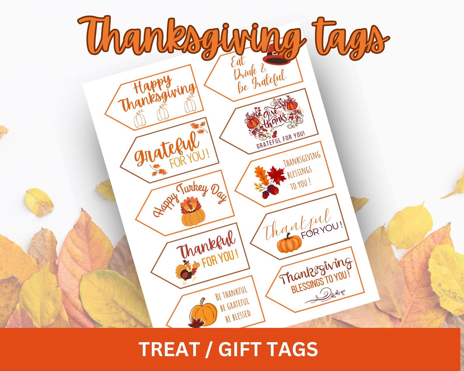 Thanksgiving Gift Tags, Thanksgiving Printable Tag, Thanksgiving Treat ...