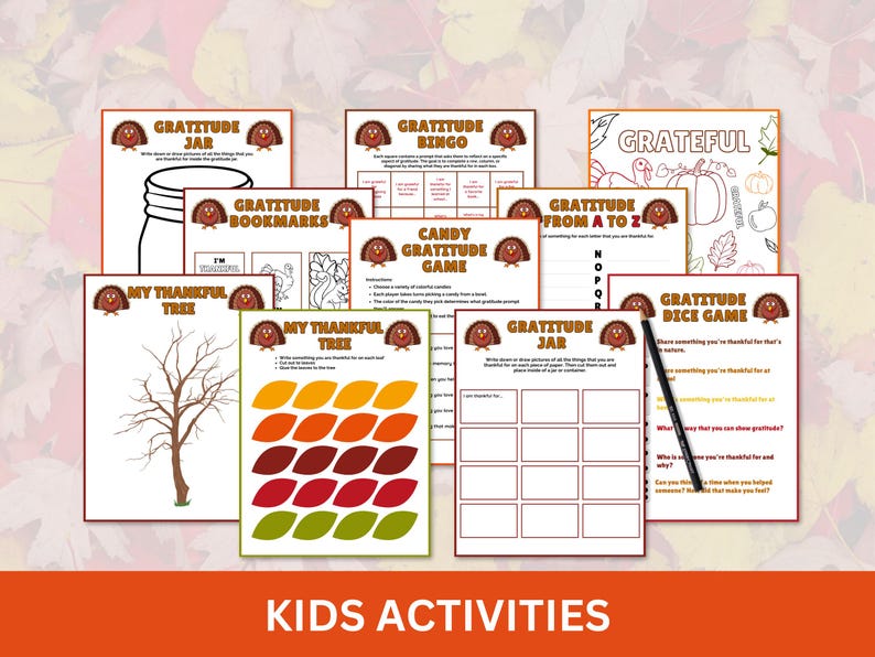 Kids Thanksgiving Gratitude Games, Kids Thanksgiving Activity ...