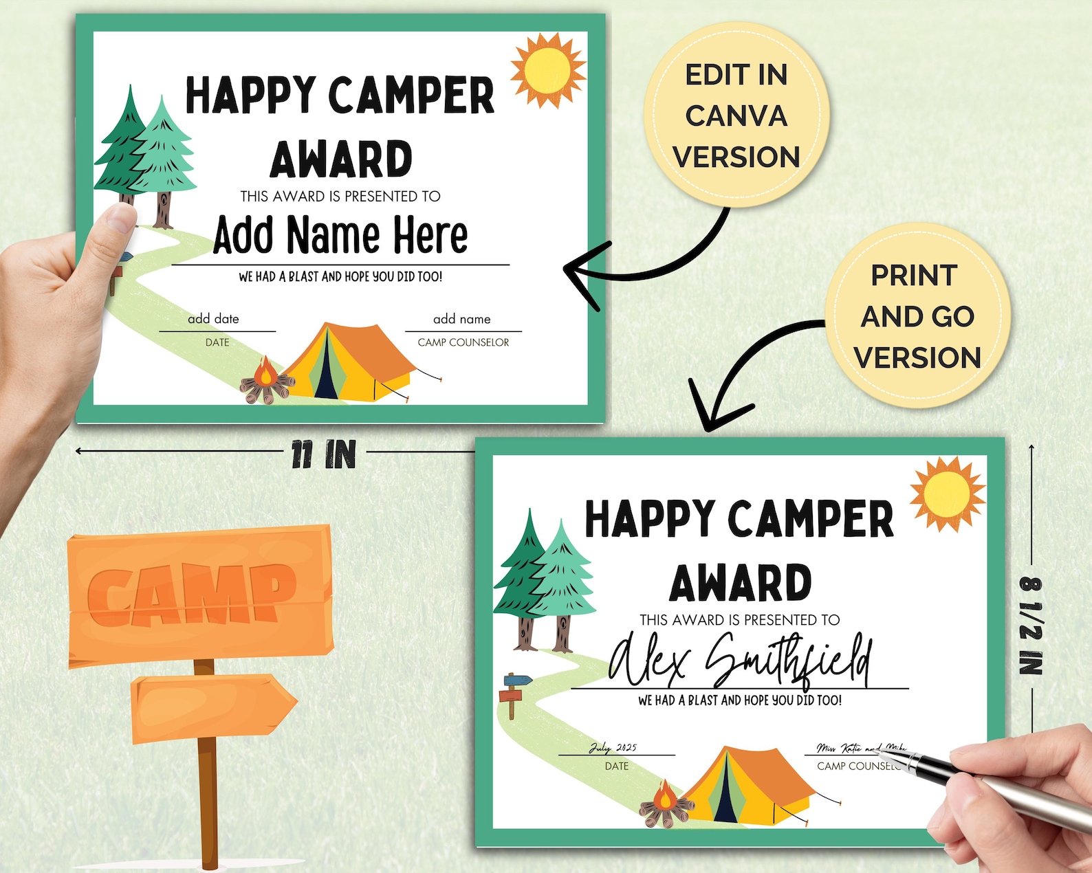 Editable Camp Awards, Funny Camp Awards, Summer Camp Awards, Camp ...