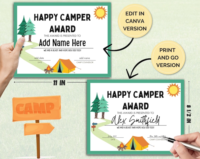 Editable Camp Awards, Funny Camp Awards, Summer Camp Awards, Camp ...