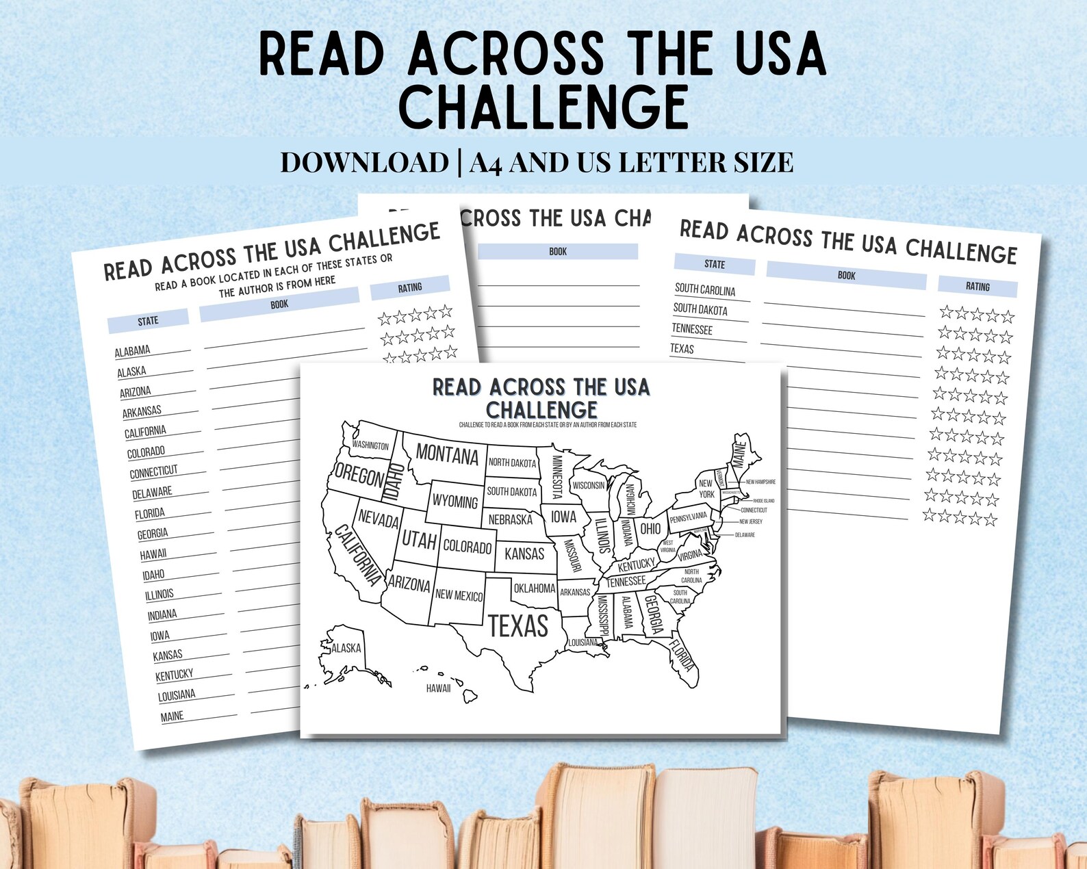 Read Across America Challenge, Read Across the USA, USA Reading ...