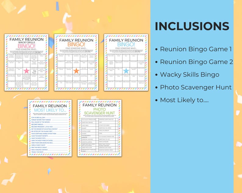 Family Reunion Activity Bundle, Family Activity, Reunion Games, Family ...