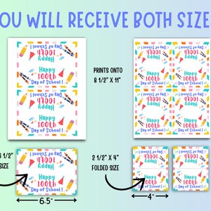 100th Day of School Treat Tags, 100th Day Treat Bag Tags, 100 Days ...